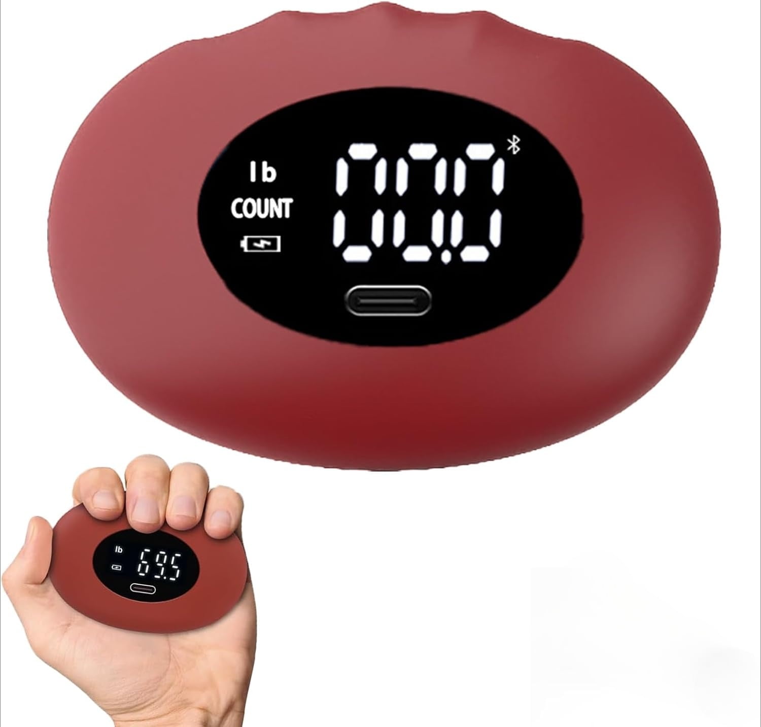 Grip Strength Tester Football, Portable, Rechargeable with Smart ...