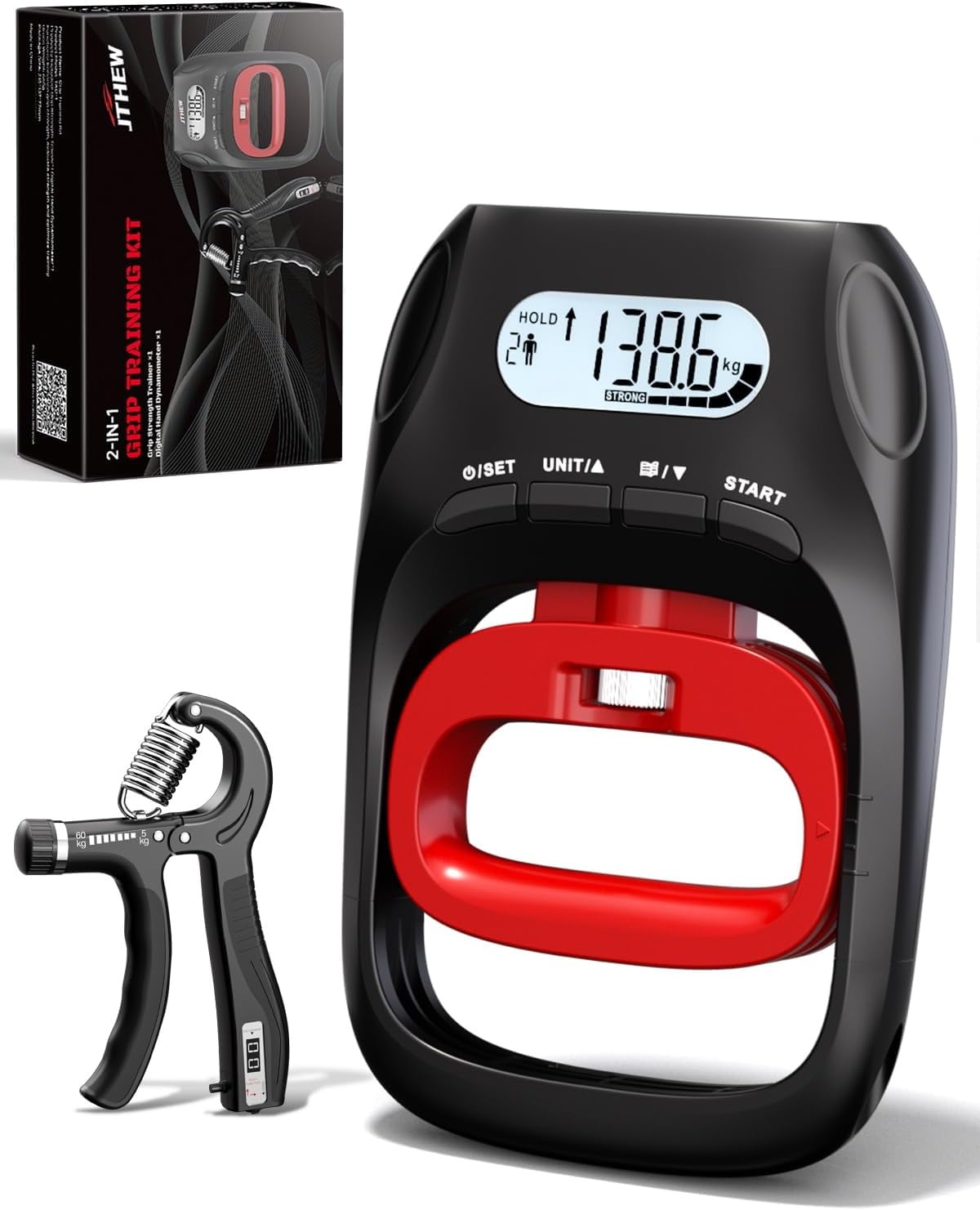 Grip Strength Tester Trainer - Electronic Hand Dynamometer of 400lbs ...