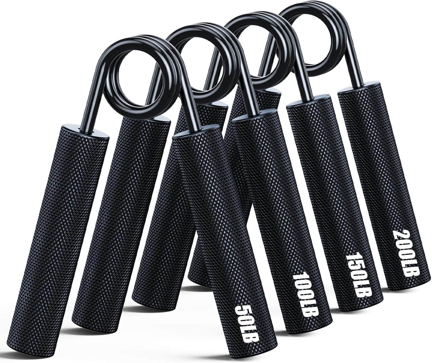 Grip Strength Trainer 4 Pack,50LB-200LB Metal Hand Grip Strengthener ...