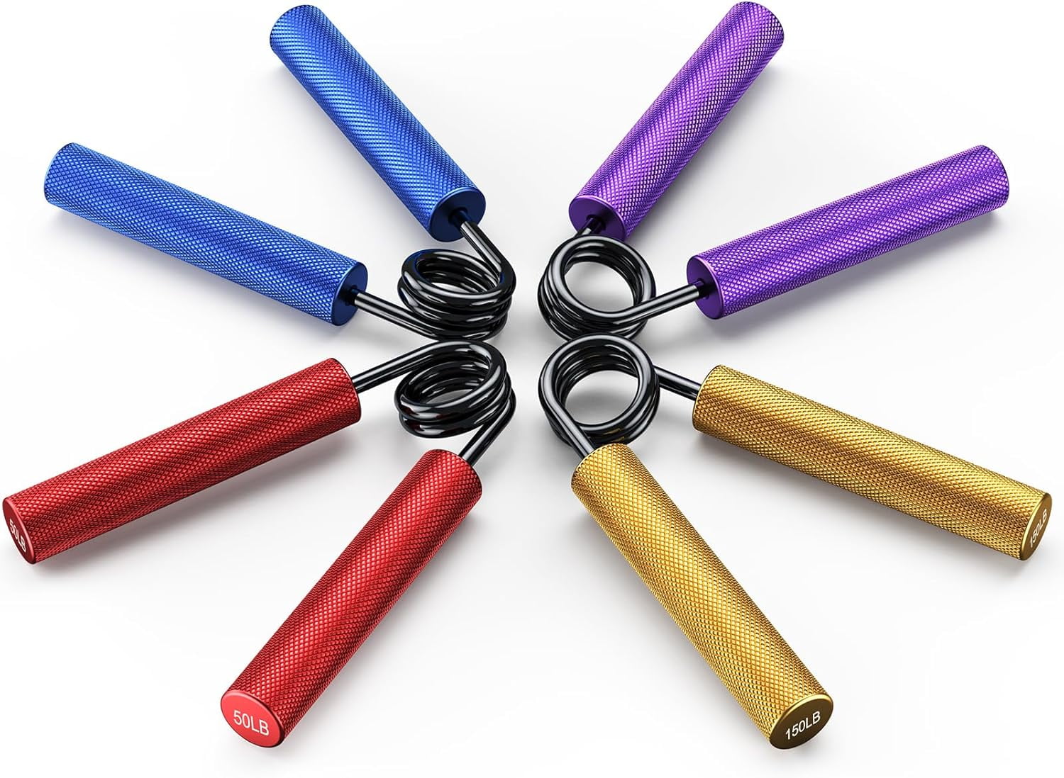 Grip Strength Trainer 6 Pack,50LB-300LB Metal Hand Grip Strengthener ...