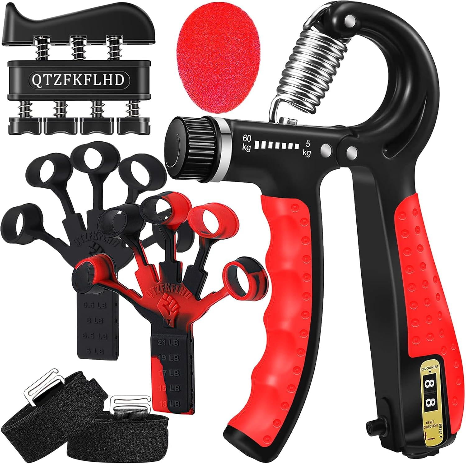 Grip Strength Trainer with Forearm Strengthener, Hand Grip Strengthener ...