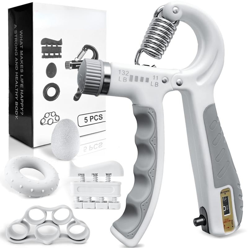 Grip Strength Trainer Kit (5 Pack) - Forearm Strengthener with Finger ...