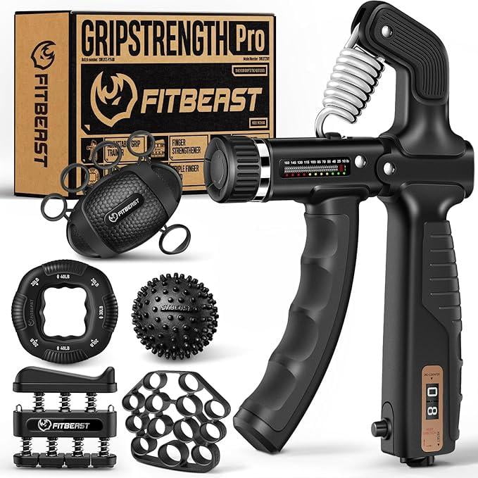 Grip Strength Trainer Kit, Pro Hand and Forearm Strengthener Kit with ...
