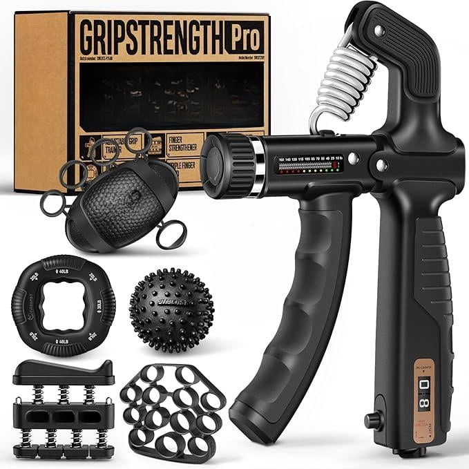 Grip Strength Trainer Kit, Pro Hand and Forearm Strengthener Kit with ...