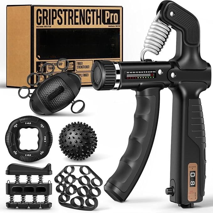Grip Strength Trainer Kit, Pro Hand and Forearm Strengthener Kit with ...
