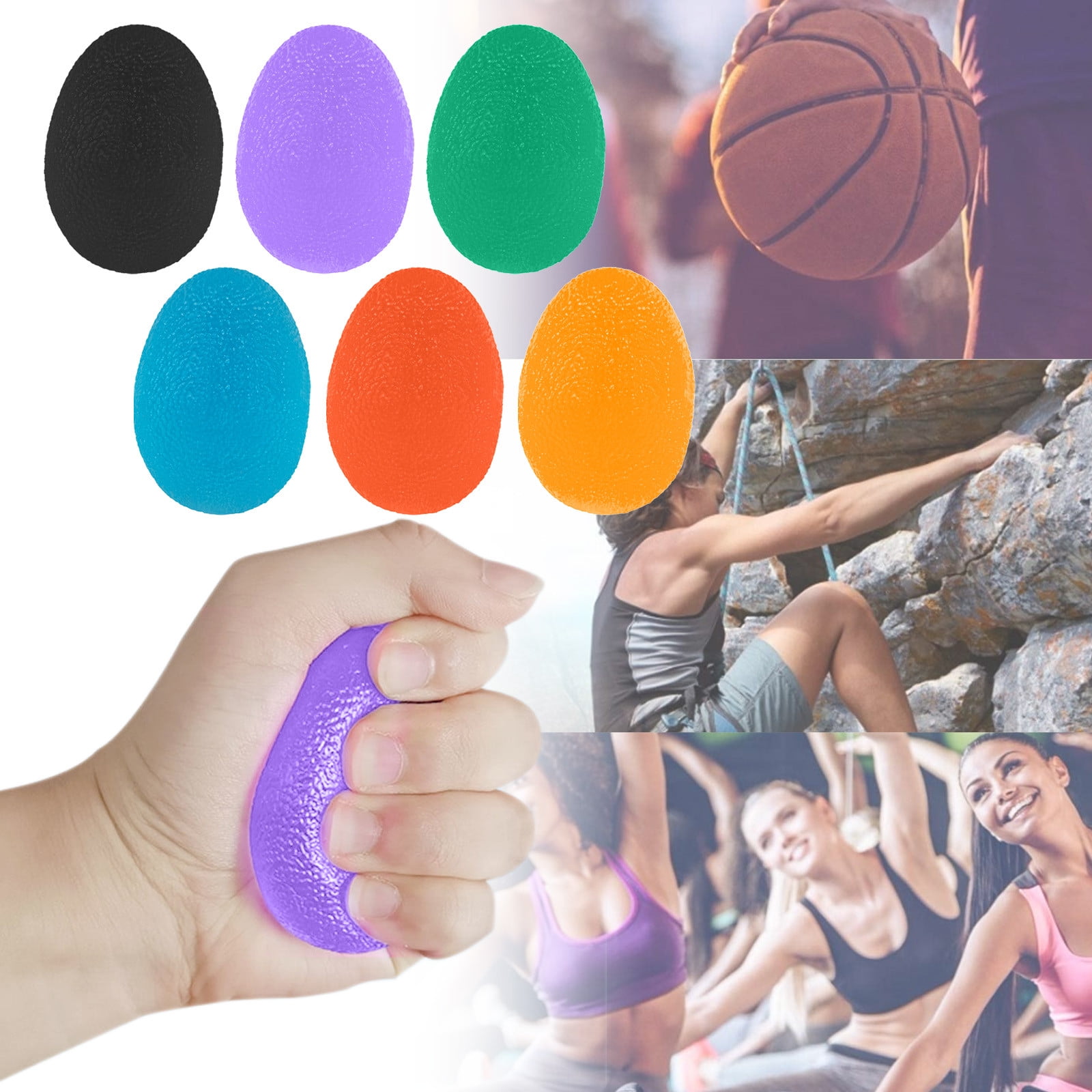 Grip Strength Training Ball, Silicone Egg Shaped Hand Exerciser, High ...