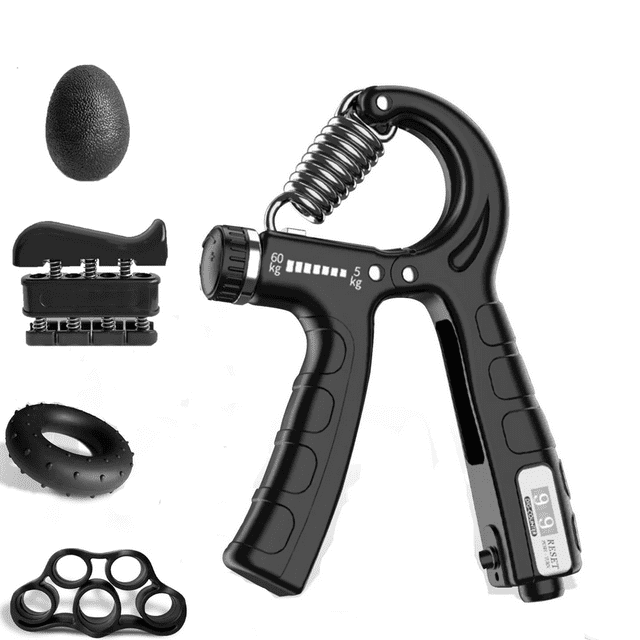 Grip Strengthener Kit - 5 Pack Adjustable Resistance, Strength Trainer ...