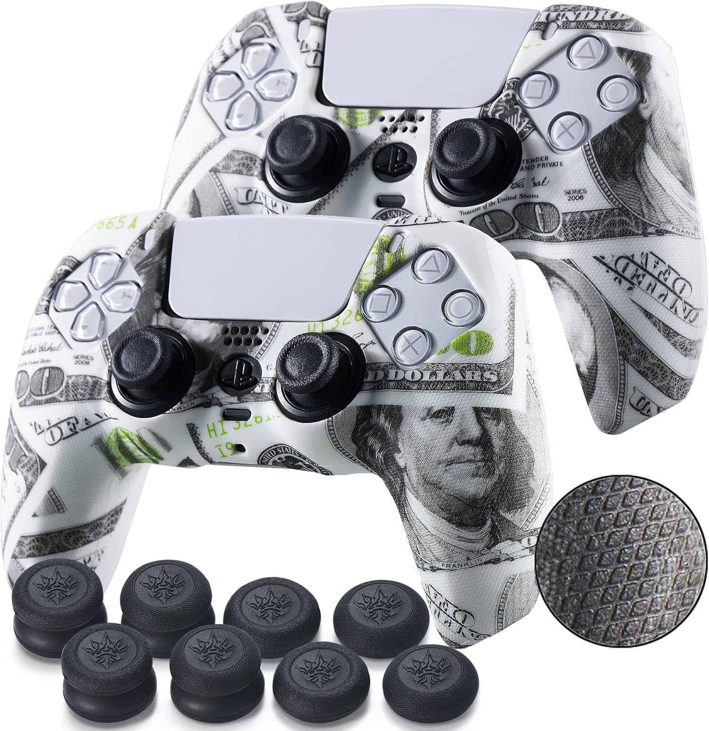 Grip Texture Silicone Skin for PS5 Controller x 2(US Dollars) with Pro ...