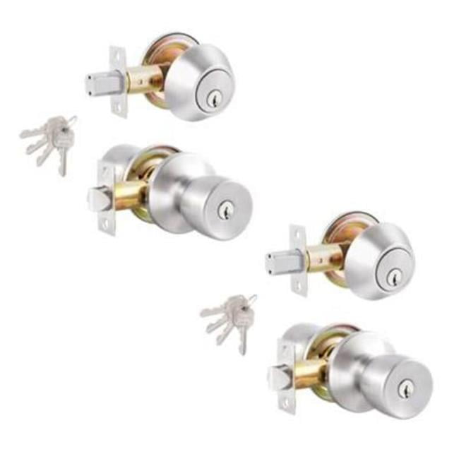 Grip Tight Tools EDT01S-2 Combo Lockset, Stainless Steel - Pack of 2 ...