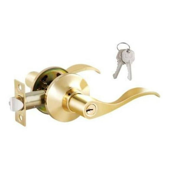 Premier Lock Wave Entry Lever Brass Plated 2 KW1 Keys - Walmart.com
