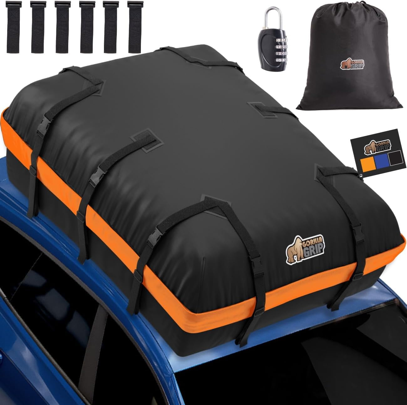 Grip Waterproof Car Roof Bag with Stay in Place Grip Dots and Buckles ...