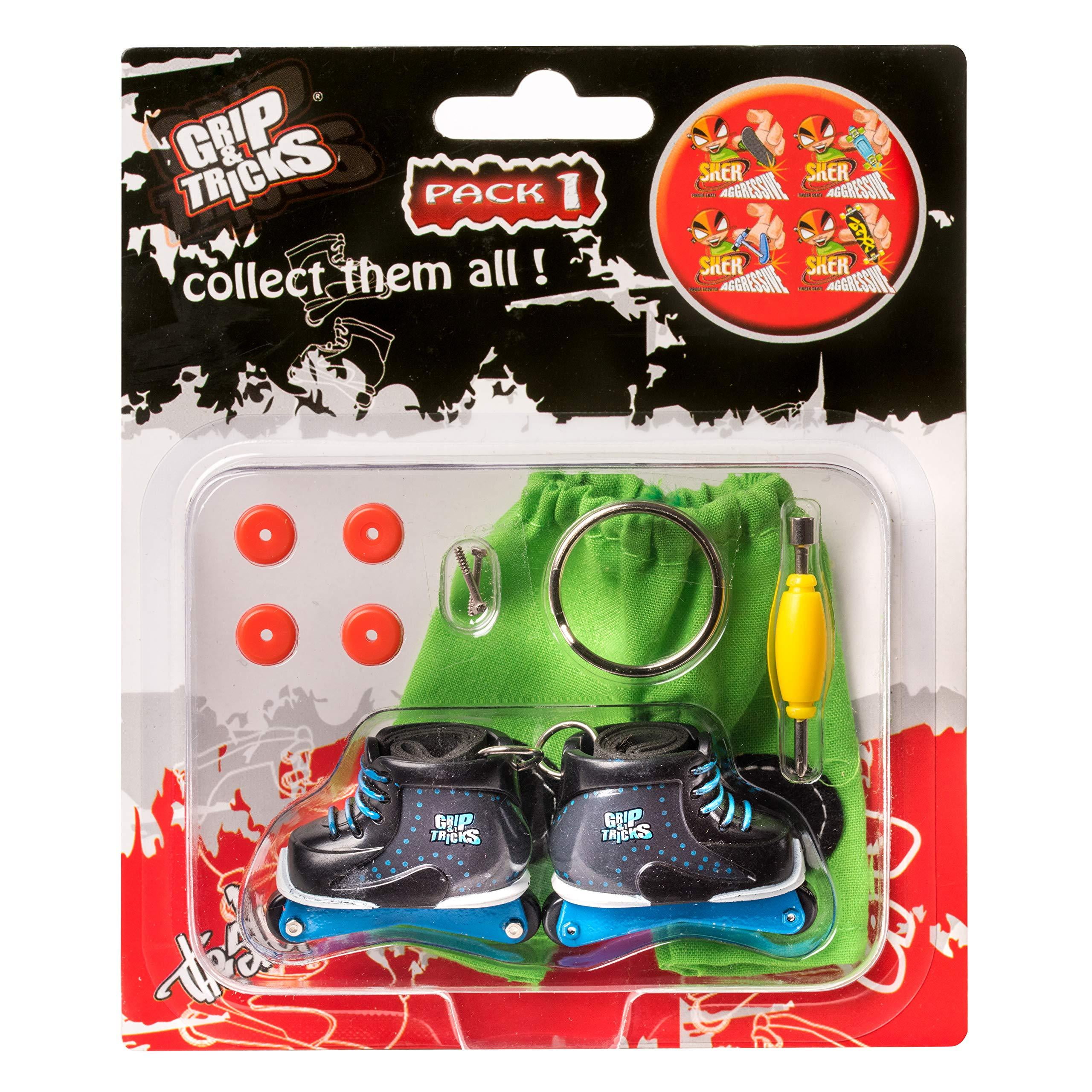 Grip & Tricks Finger Roller Mini Inline Skates, Freestyle Pack with ...