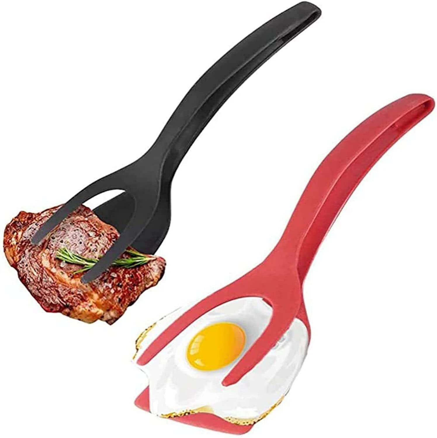 Grip and Flip Tongs Spatula 2 in 1 Cooking Turner Silicone Kitchen ...