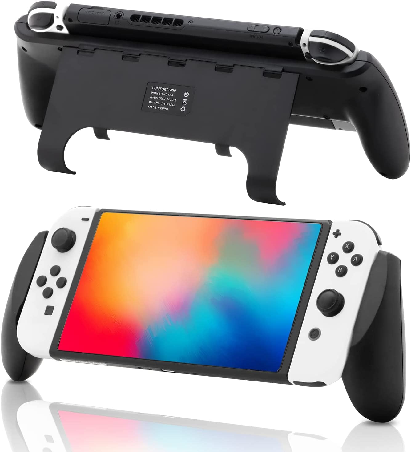 Grip for Switch OLED,Handheld Grip with Stand and Game Card Slots for ...