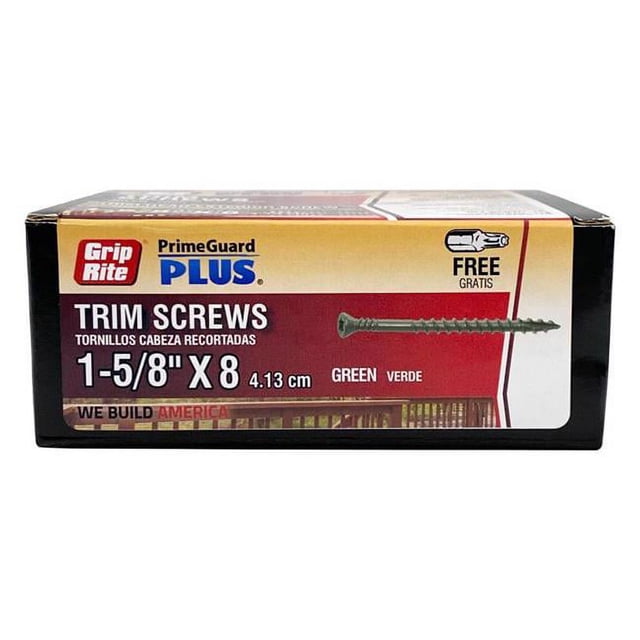 Grip-rite 5030160 1.62 in. No.8 L Star Trim Head Deck Screw, Ceramic ...