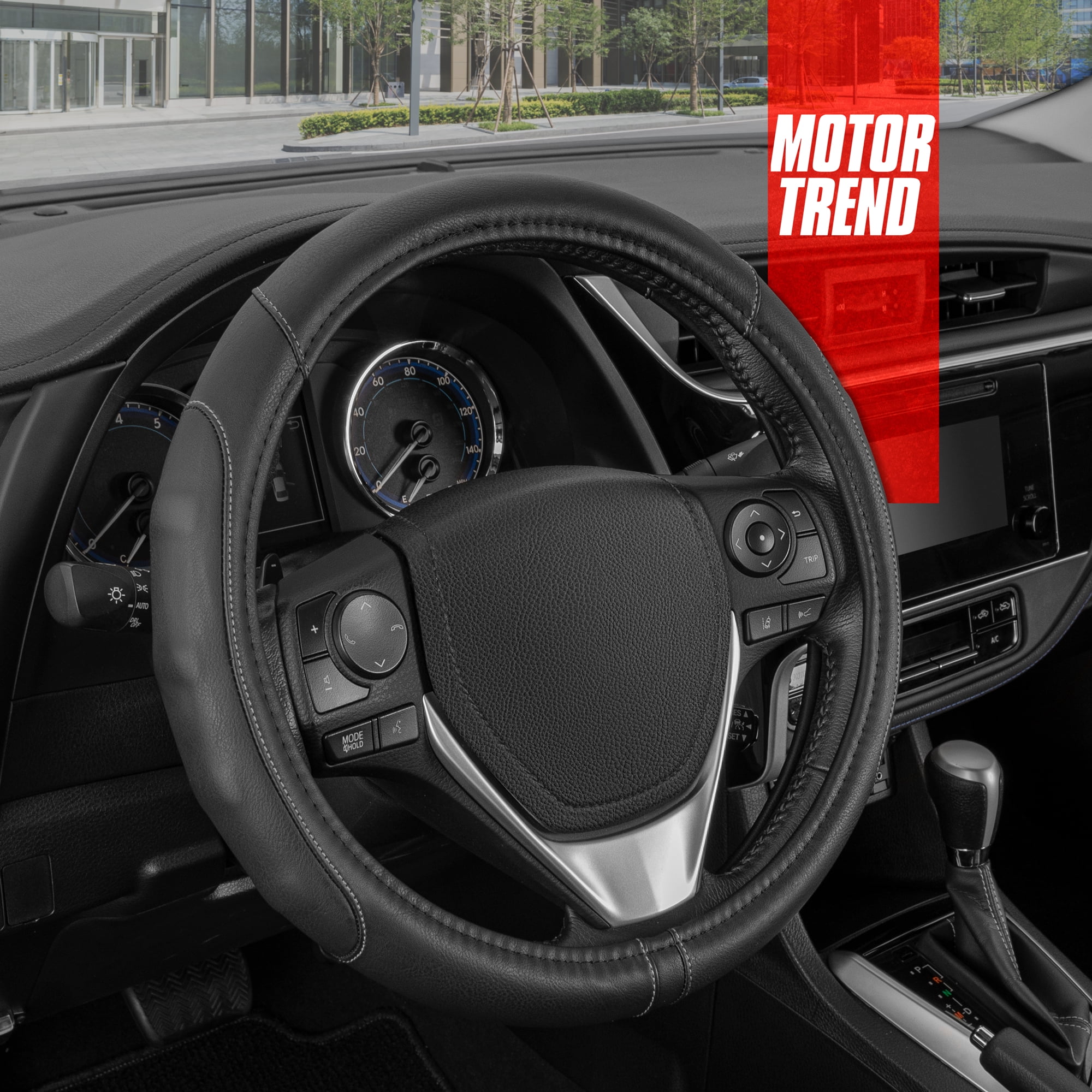 GripDrive Pro Synthetic Leather Car Steering Wheel CoverAccent ...