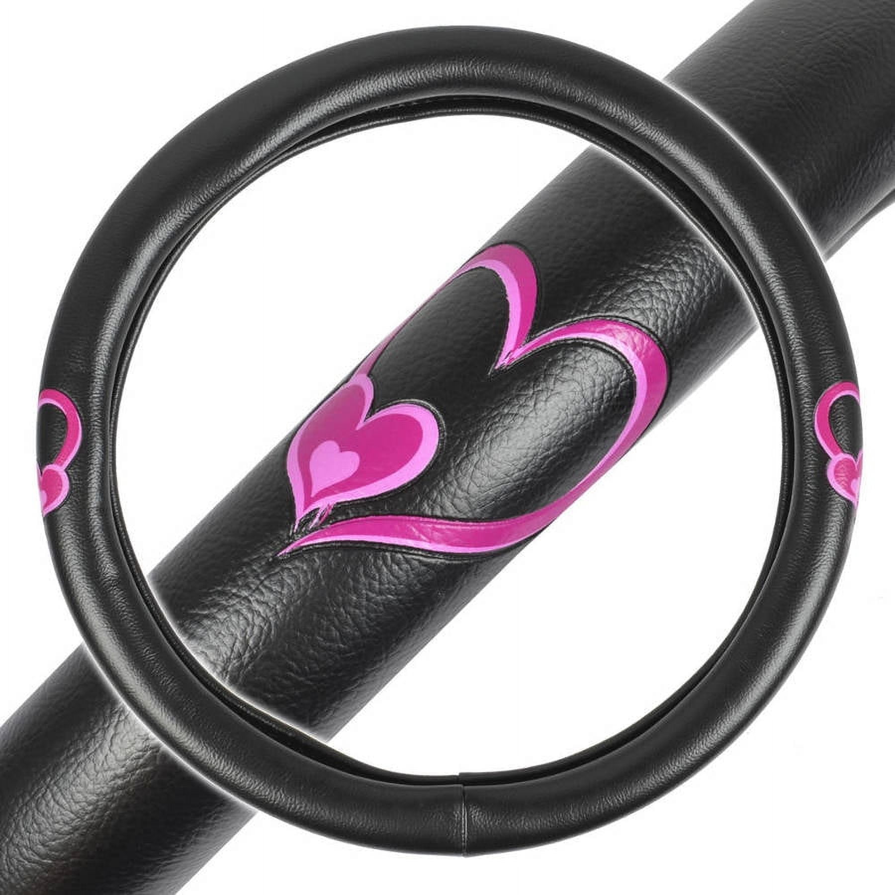 GripGrab Comfort Grip, Cute Pink Hearts Design on Black Synthetic ...