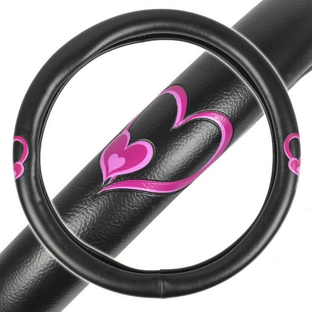GripGrab Comfort Grip, Cute Pink Hearts Design on Black Synthetic ...