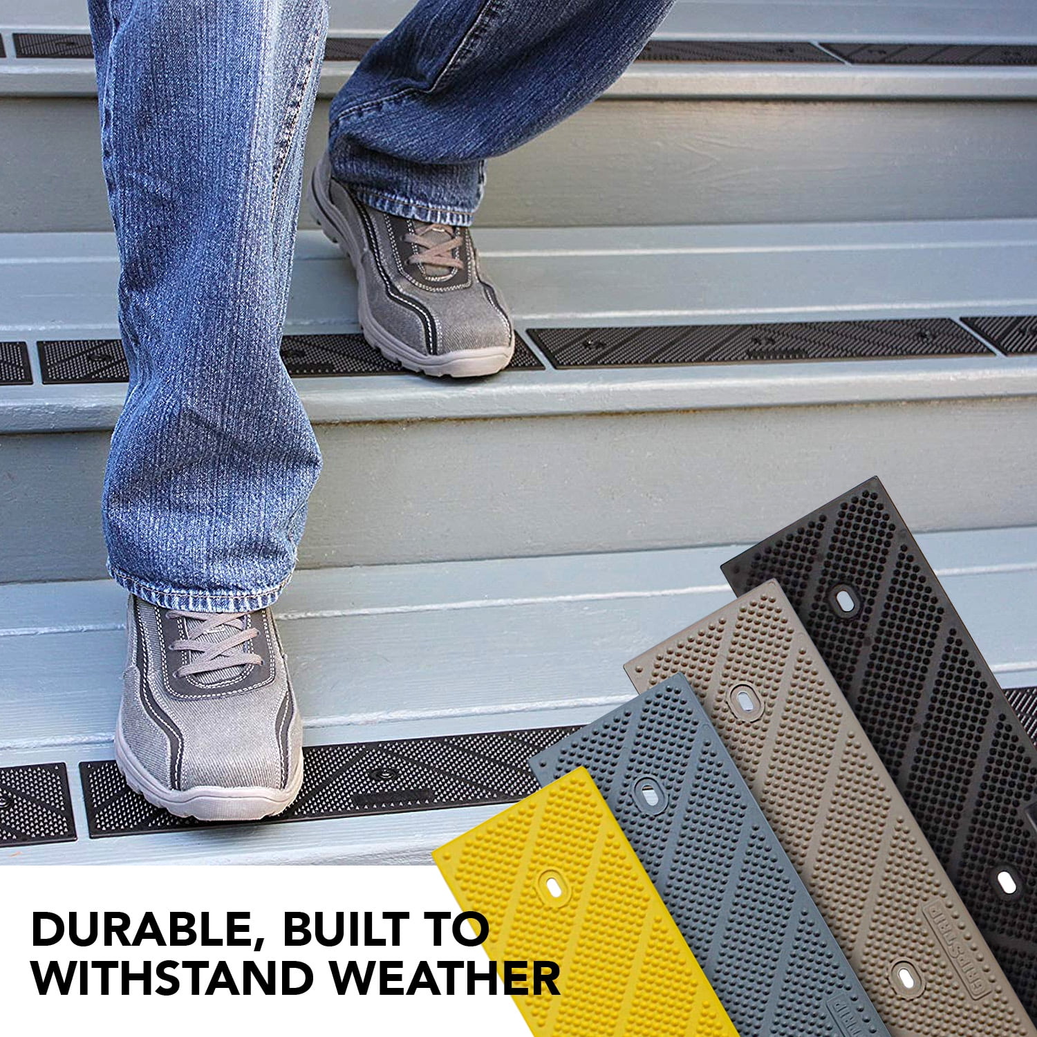 GripStrip Anti Slip Stair Treads for Outdoor Wooden Steps, Weather ...