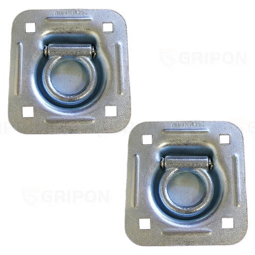 Gripon (Pack of 2) Recessed Flush Mount Tie Down D Rings with Square ...