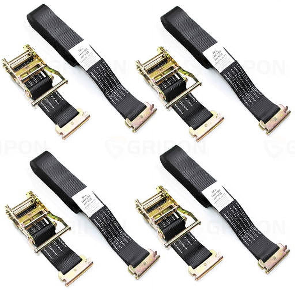 Gripon (Pack of 4) 2 Inch by 20 Feet E Track Fitting Tie Down Ratchet ...