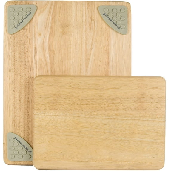 Gripperwood Cutting Boards, Set of 2, Beechwood with Non-slip Gripper ...