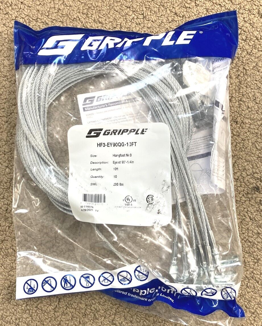 Gripple HF3-EY90QG-10FT No3 x 10ft 90-deg Eyelet Standard Duct Hanger (10-pack) - Walmart.com