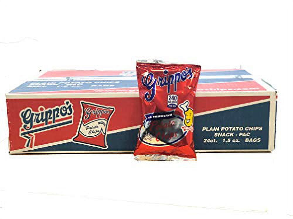 Grippo's Individual Plain Potato Chips - 1.5 Oz Bags, 24 Count ...