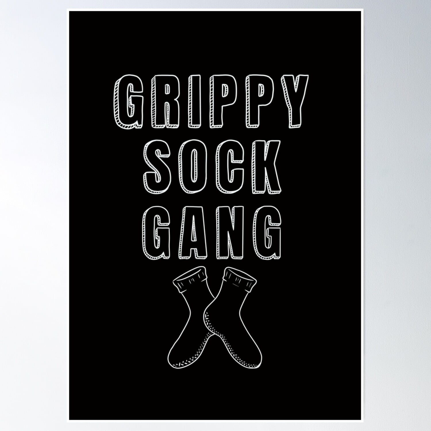 Grippy Sock Gang (Light Lines) Poster Wall Art, Modern Wall Decor ...