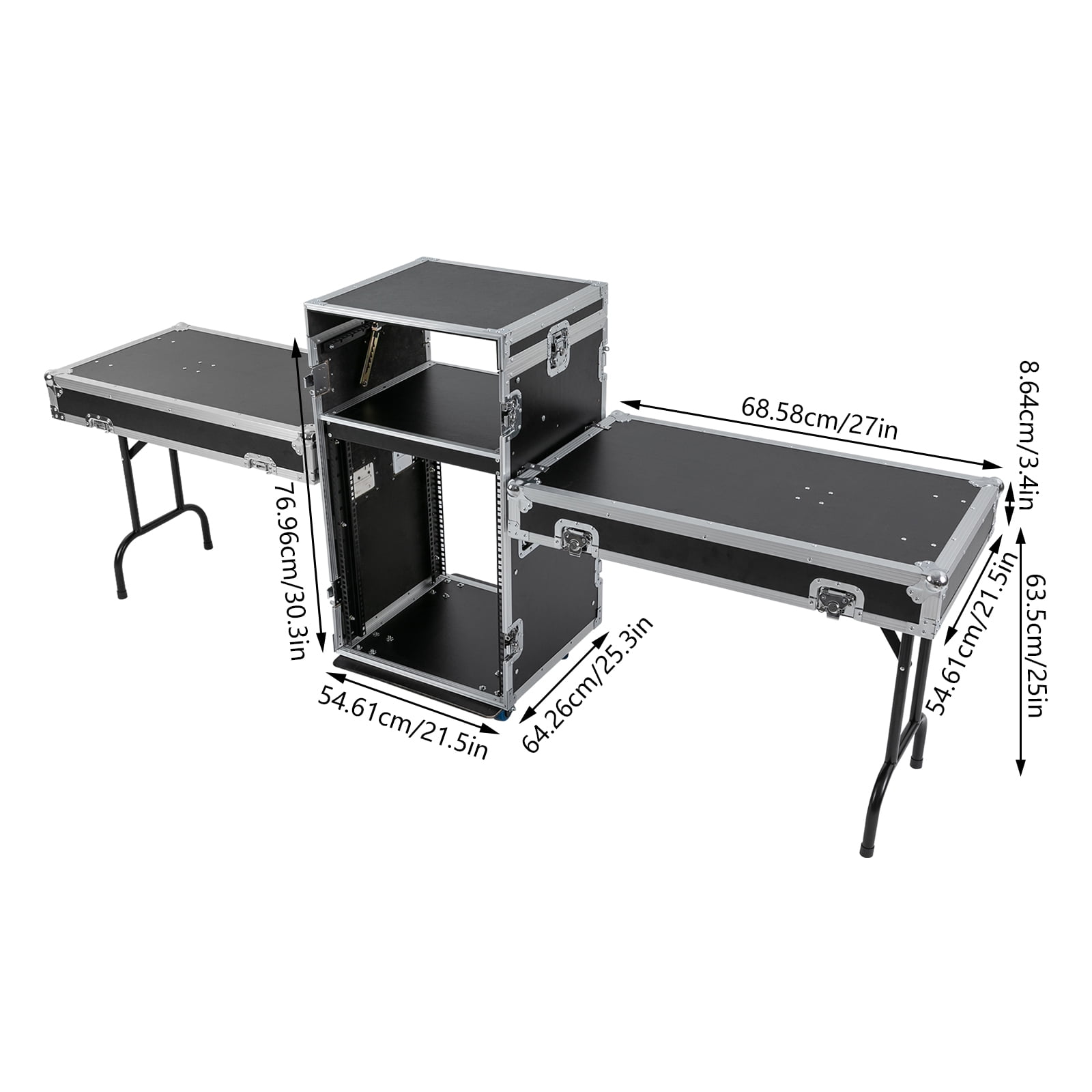 Griptix 14U Capacity DJ PA Rack with Table, 2-Tier Design, 661.39lbs ...
