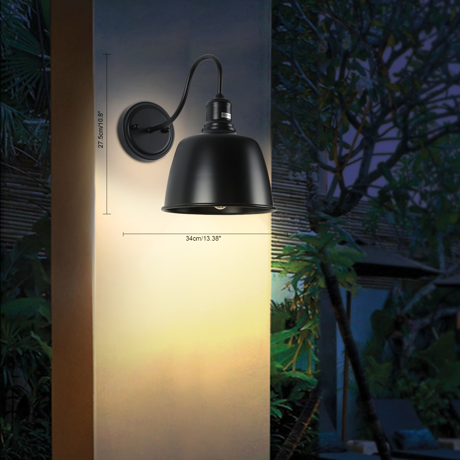 Griptix Black wall light set, metallic luster finish, durable iron ...