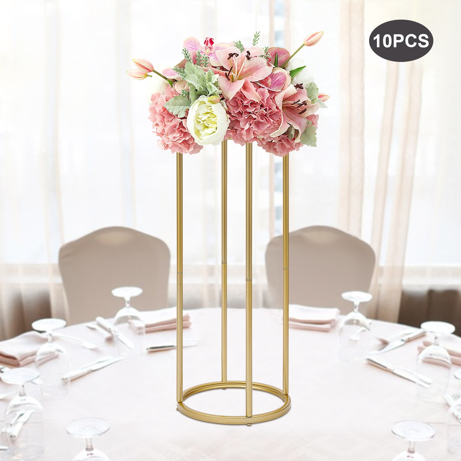Griptix Pack of 10 Wedding Table Flower Stands, High-Temperature Baked ...