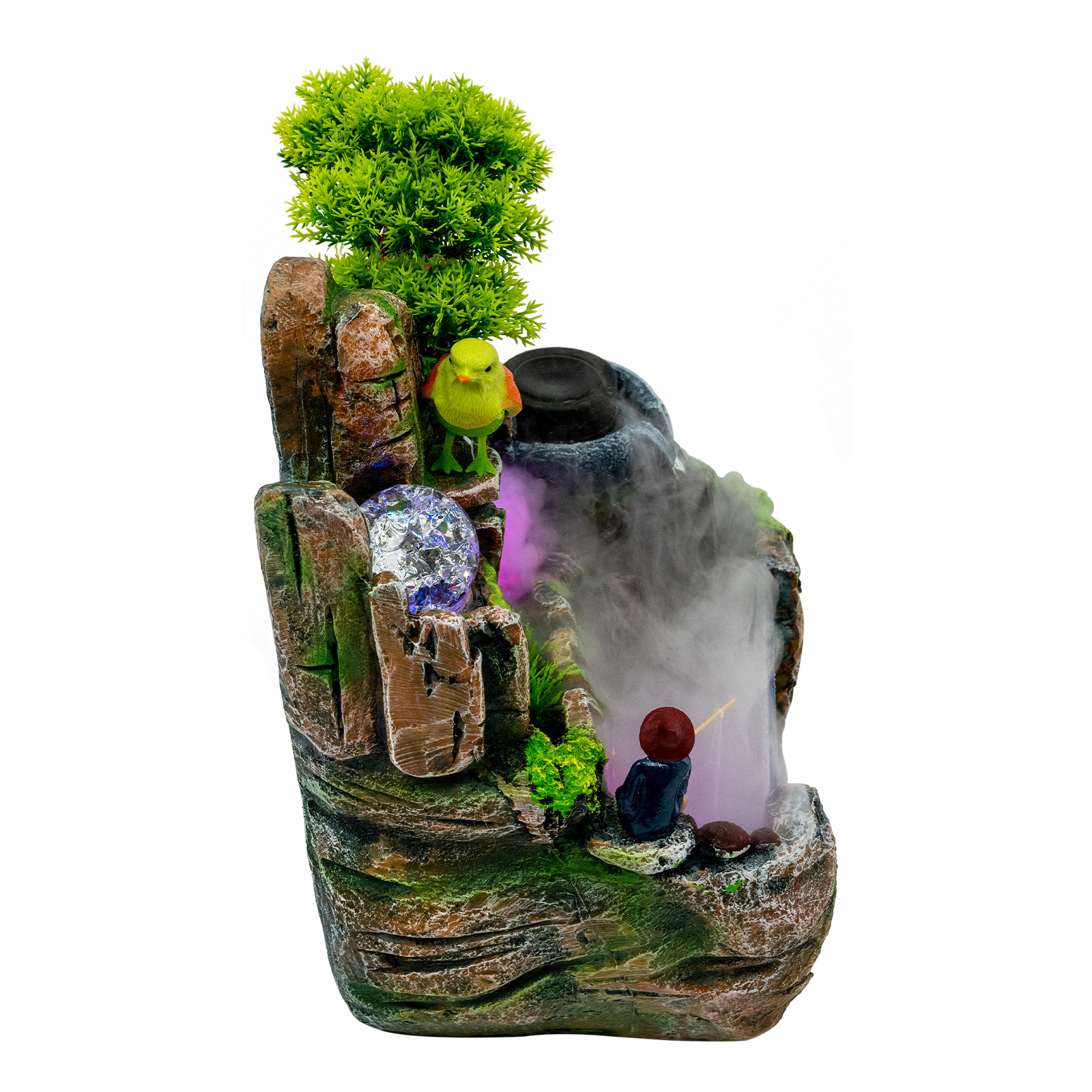 Toolven Decorative Tabletop Fountain with Spinning Ball, Atomizer, and ...