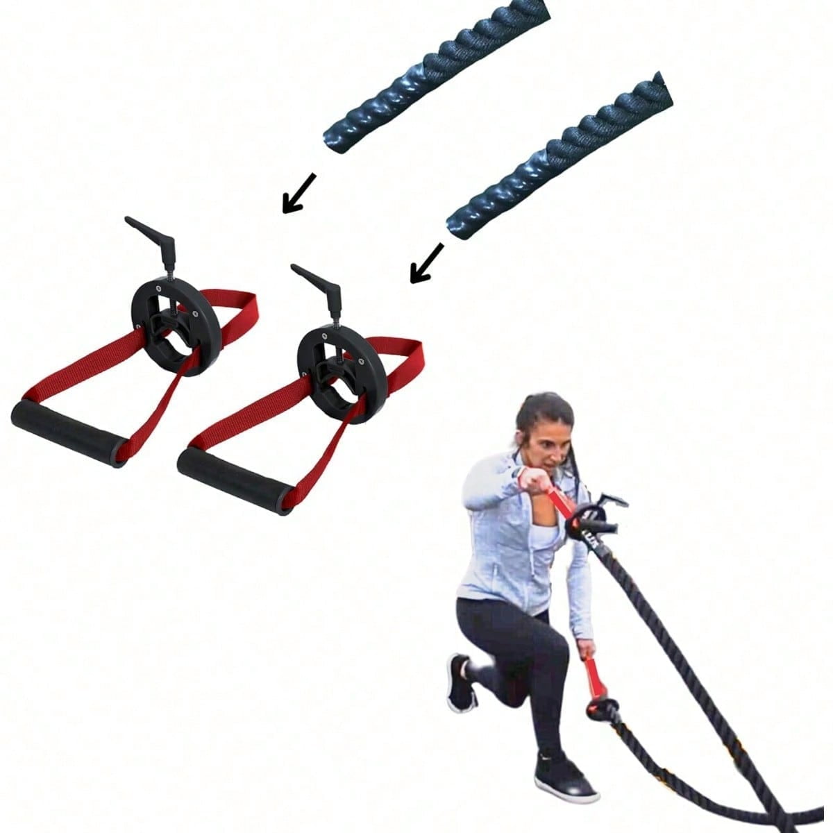 Gripz 4-In-One Grip Options for All Hand Sizes on Battle Ropes - 1.5 ...