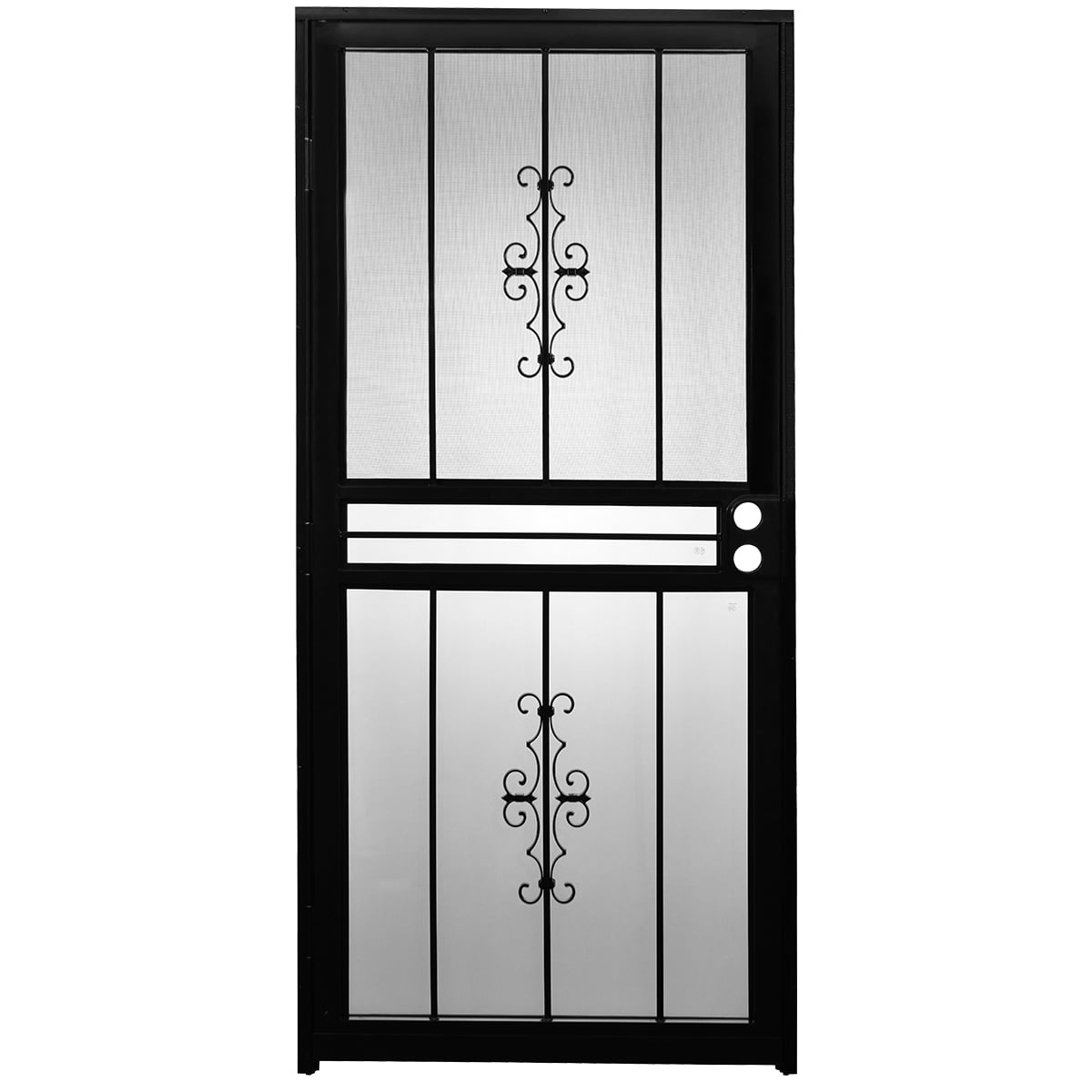 Grisham Deluxe Steel Security Door,32'' x 80'' Metal Tempered Glass ...