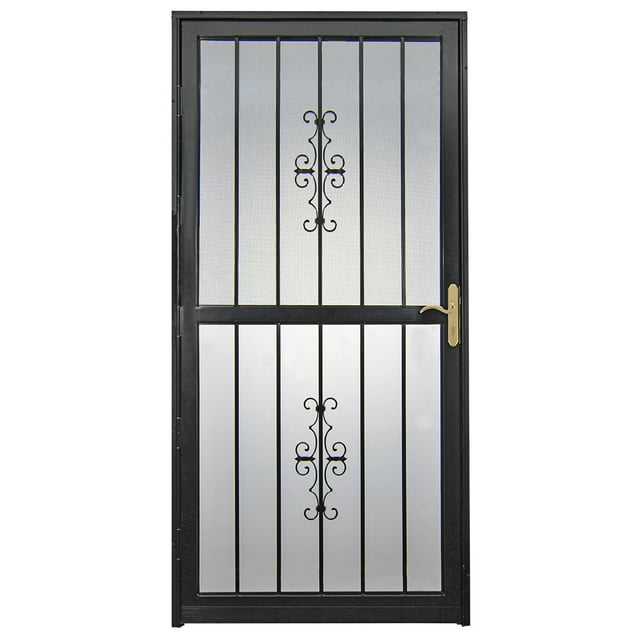 Grisham Deluxe Steel Security Door,36'' x 80'' Metal Tempered Glass ...