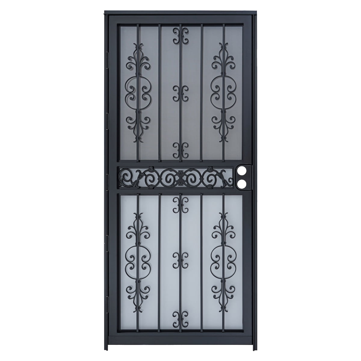 Grisham Deluxe Steel Security Door,36'' x 80'' Metal Tempered Glass ...
