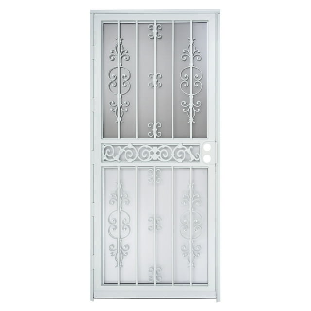 Grisham Deluxe Steel Security Door,36'' x 80'' Metal Tempered Glass ...