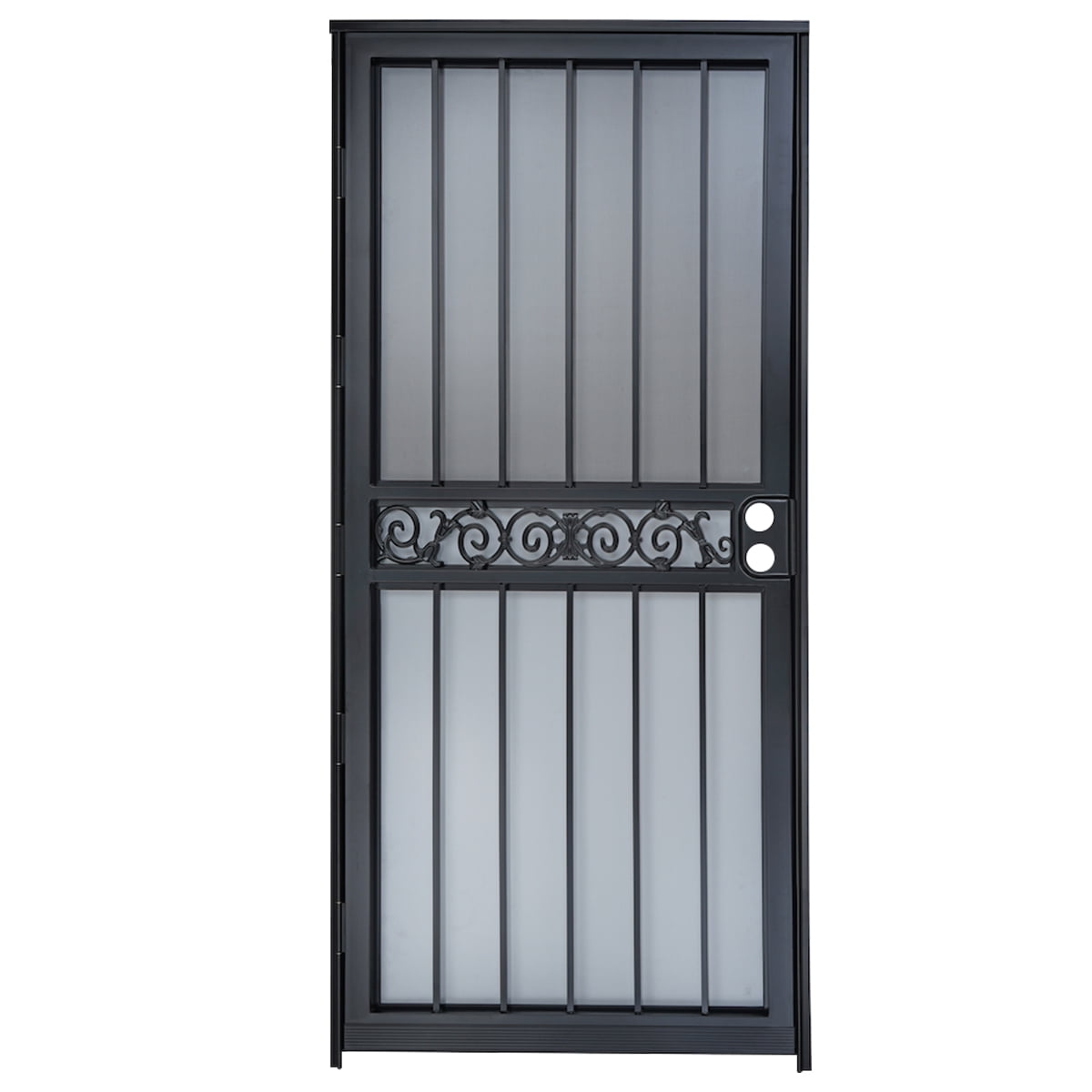 Grisham Deluxe Steel Security Door,36'' x 80'' Metal Tempered Glass ...