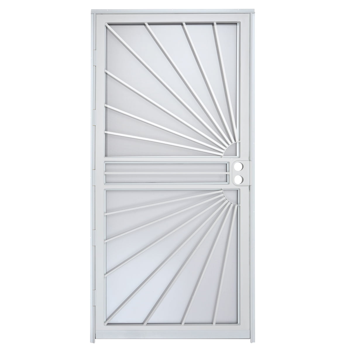 Grisham Deluxe Steel Security Door,36'' x 80'' Metal Tempered Glass ...