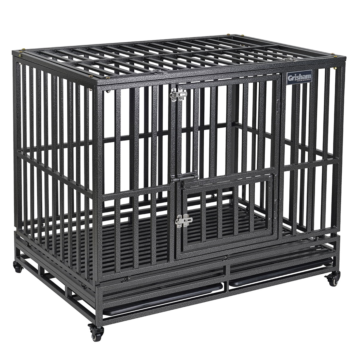 Grisham Heavy Duty Dog Crate Cage for Large Dogs,42” Dog Kennel with ...