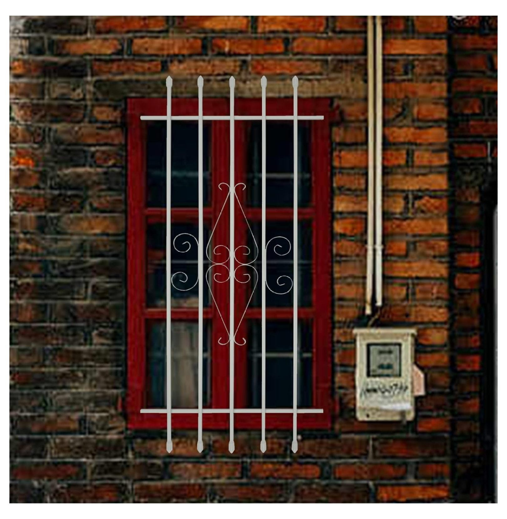 Grisham Spear Point Heavy-Duty Window Bars (White, 24"X54") Window ...