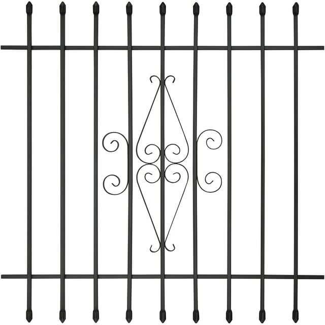 Grisham Spear Point Window Bar Guard, Security Bars, 42x42, Black ...