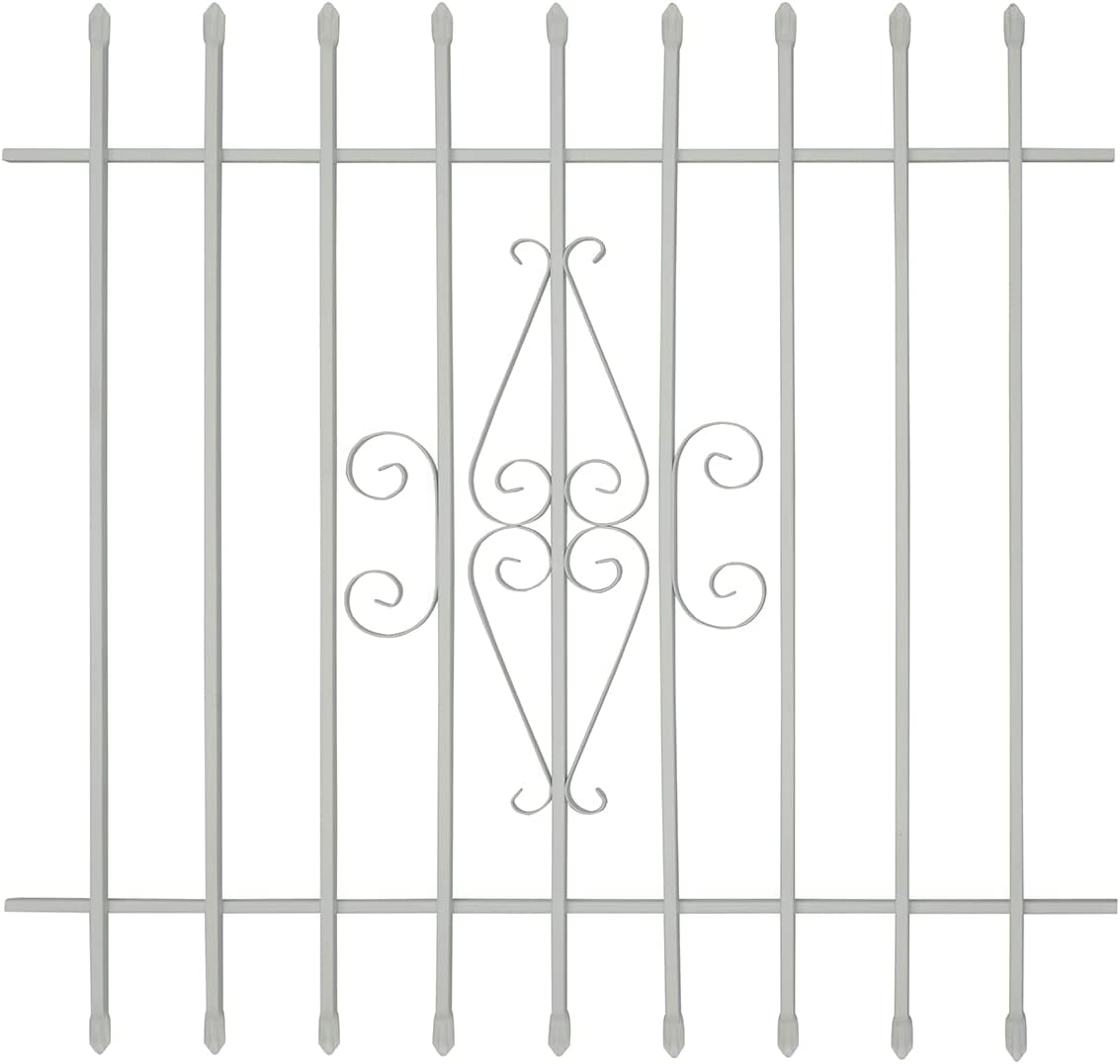 Grisham Spear Point Window Bar Guard,Security Bars for Windows Prevent Burglary(42x42, White ...