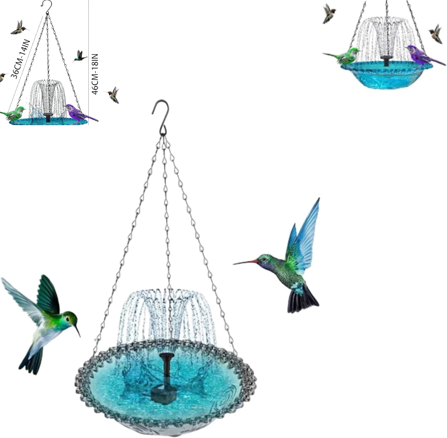 Grishay Birdbath Fountain, Solar Fountain for Bird Bath, Solar Bird ...