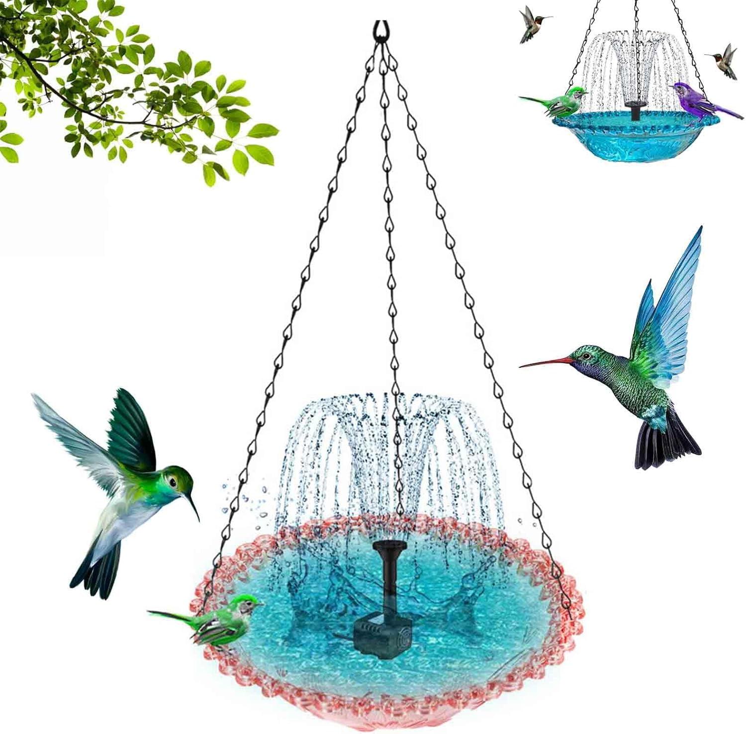 Grishay Birdbath Fountain, Solar Powered for Birdbath, 2025 New Outdoor ...