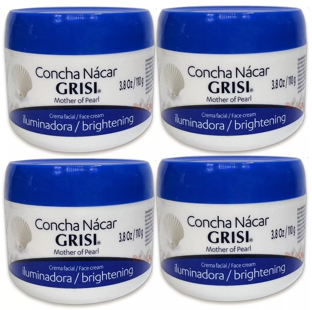 Grisi Concha Nacar Mother of Pearl Face & Body Cream 3.8oz - Pack of 4 ...