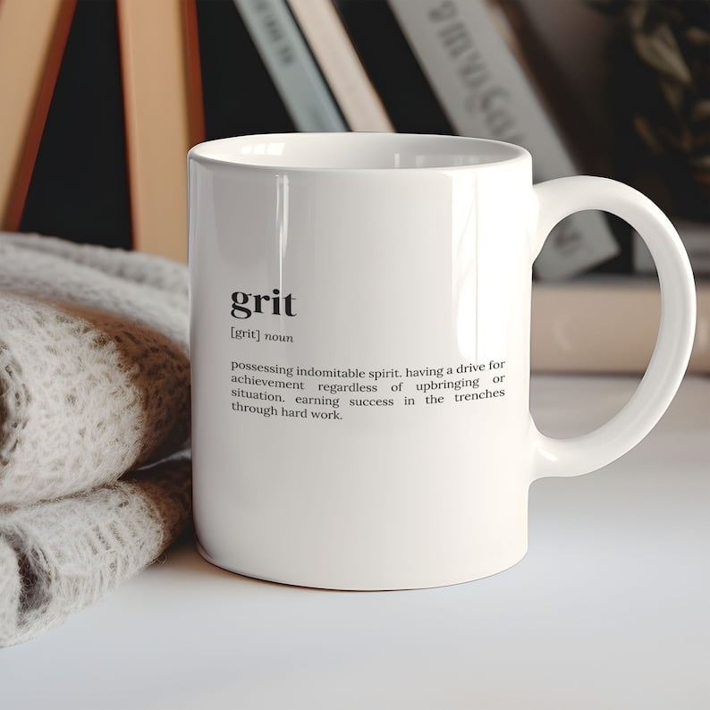 Grit Definition Mug, Motivational Quote, Sarcastic Mug, Christmas Gift ...