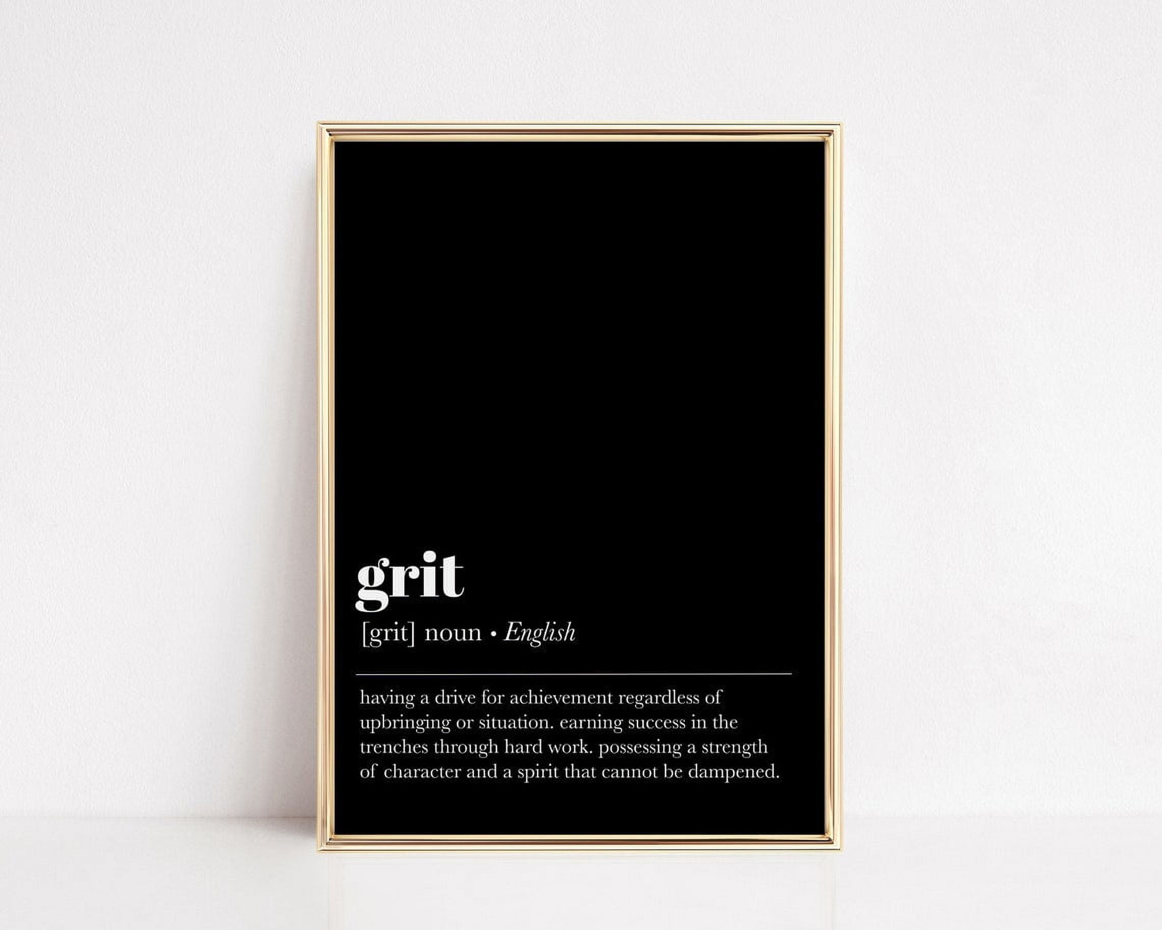 Grit Definition Print Home Office Wall Art Motivational Wall Decor ...