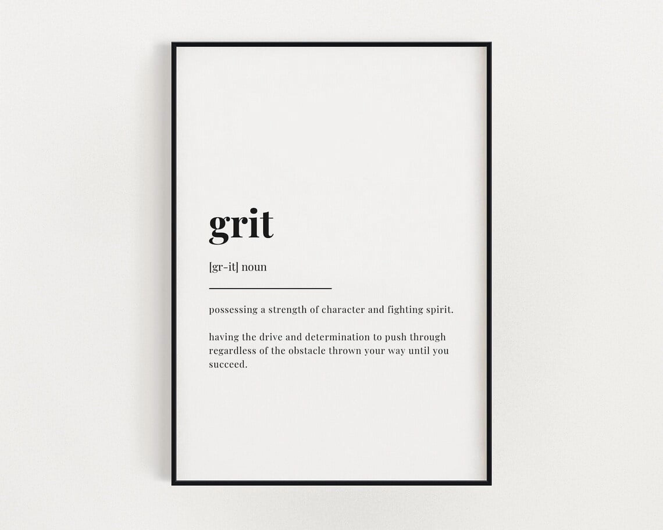 Grit Definition Print, Wall Art, Definition Print, Home Décor Home ...